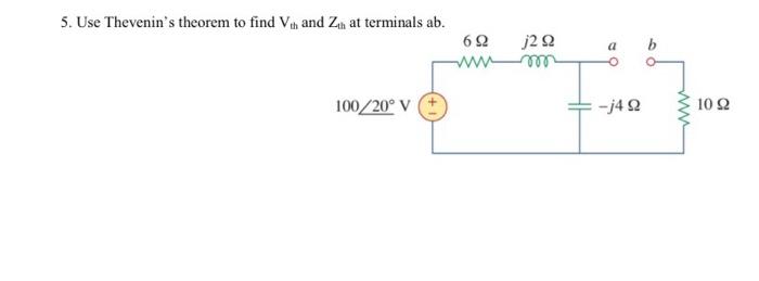 Solved use thevenins theorem to find Vth and Zth at | Chegg.com