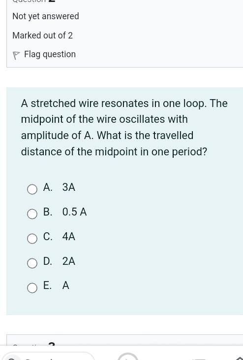 Solved Not yet answered Marked out of 2 Flag question A | Chegg.com