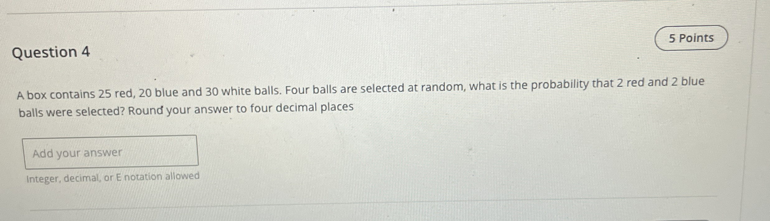 Solved Question 45 ﻿PointsA box contains 25 ﻿red, 20 ﻿blue | Chegg.com