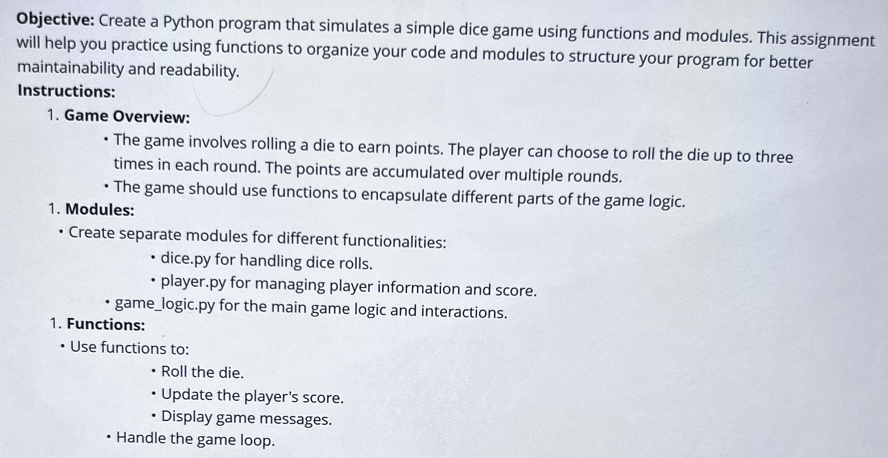 Solved Objective Create A Python Program That Simulates A