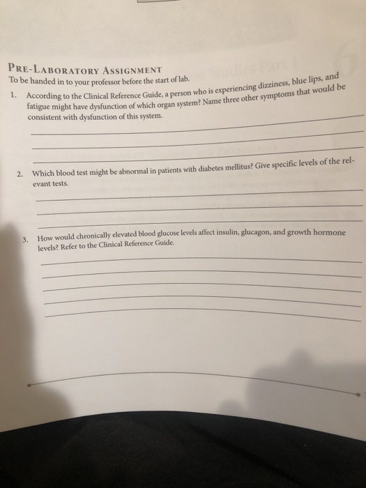Solved PRE-LABORATORY ASSIGNMENT To be handed in to your | Chegg.com