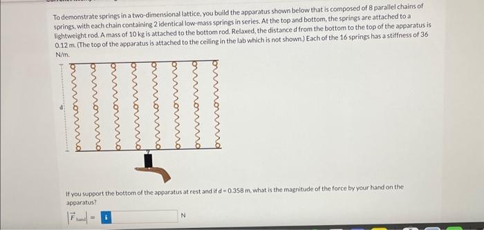 Solved To demonstrate springs in a two-dimensional lattice, | Chegg.com