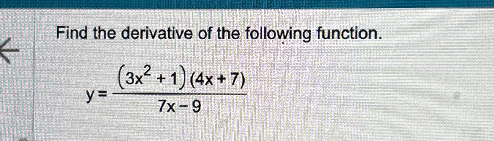 Solved Find the derivative of the following | Chegg.com