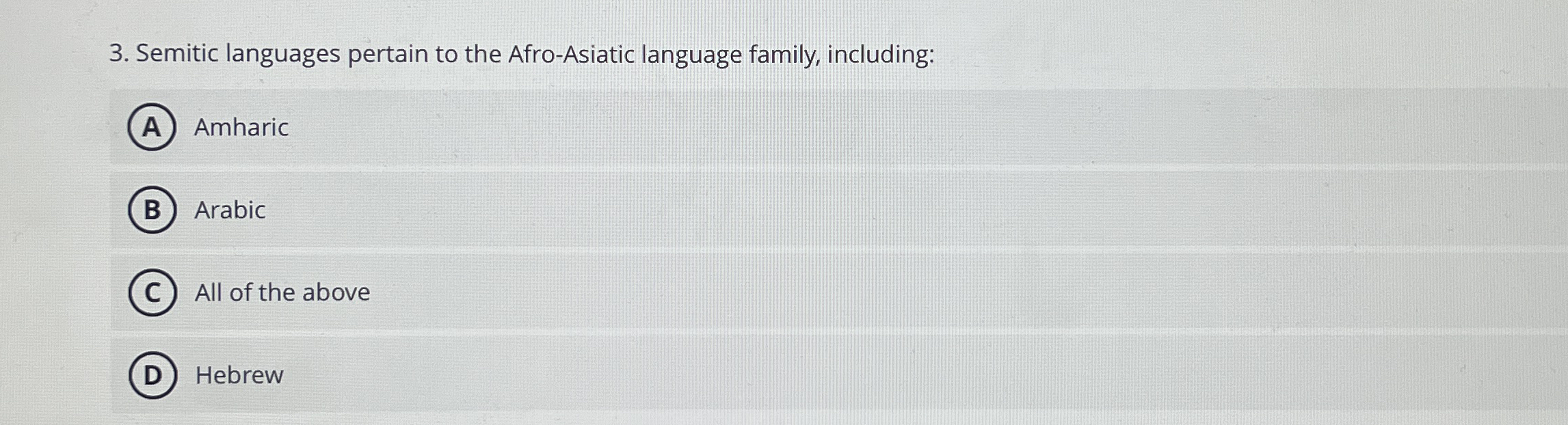 Solved Semitic languages pertain to the Afro-Asiatic | Chegg.com