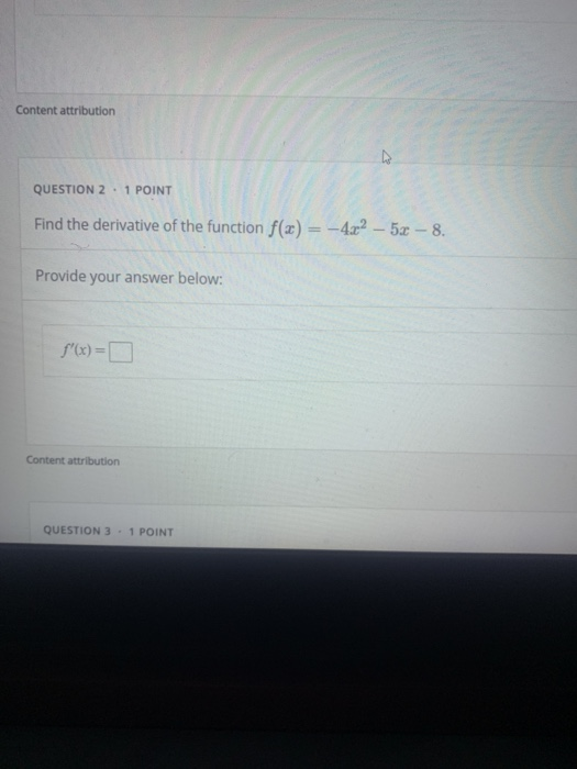 Solved Content attribution QUESTION 2.1 POINT Find the | Chegg.com