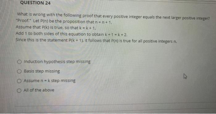 Solved QUESTION 24 What is wrong with the following proof | Chegg.com
