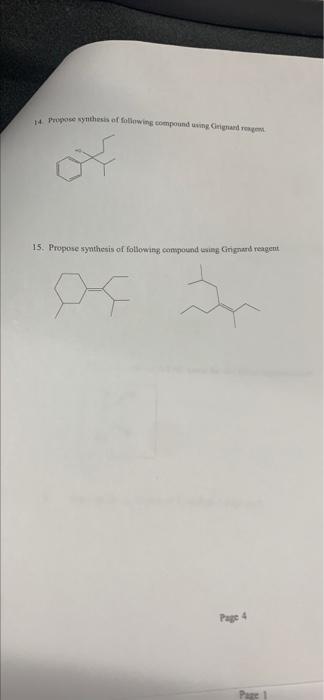 Solved 14 Propose synthesis of following compound using | Chegg.com
