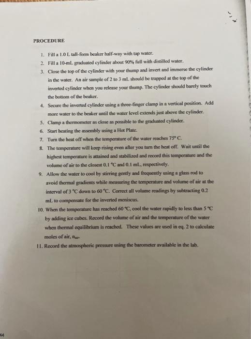 Solved Experiment 6: Determining the Enthalpy of | Chegg.com