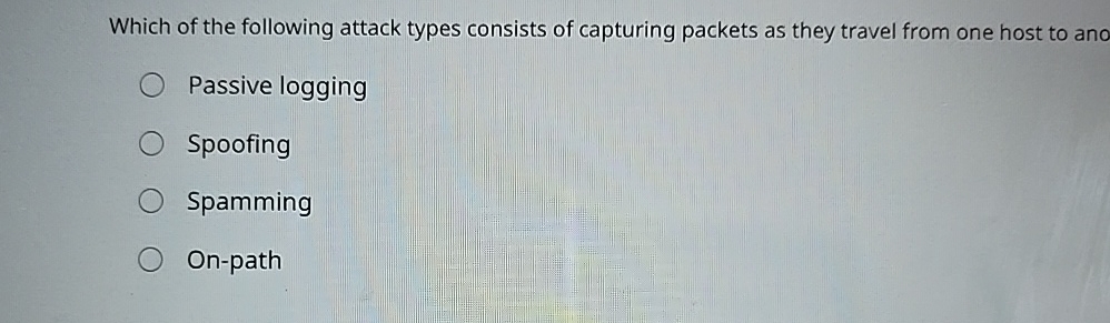 Solved Which of the following attack types consists of | Chegg.com