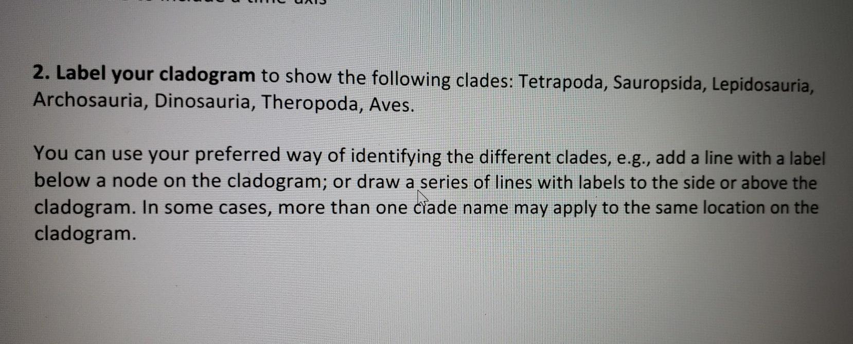 Solved 2. Label your cladogram to show the following clades: | Chegg.com