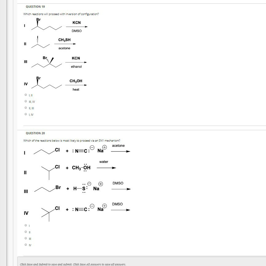 Solved QUESTION 19 Which reactions will proceed with | Chegg.com
