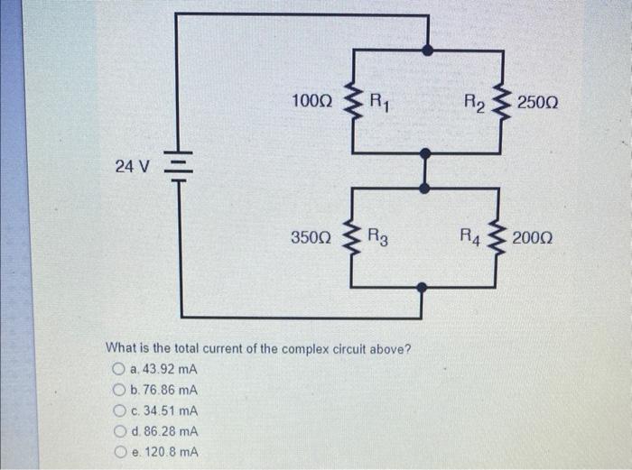 Solved What is the total current of the complex circuit | Chegg.com