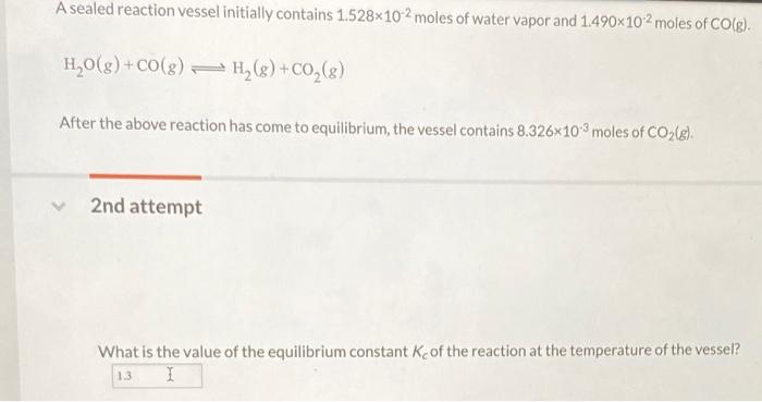 Solved A sealed reaction vessel initially contains | Chegg.com
