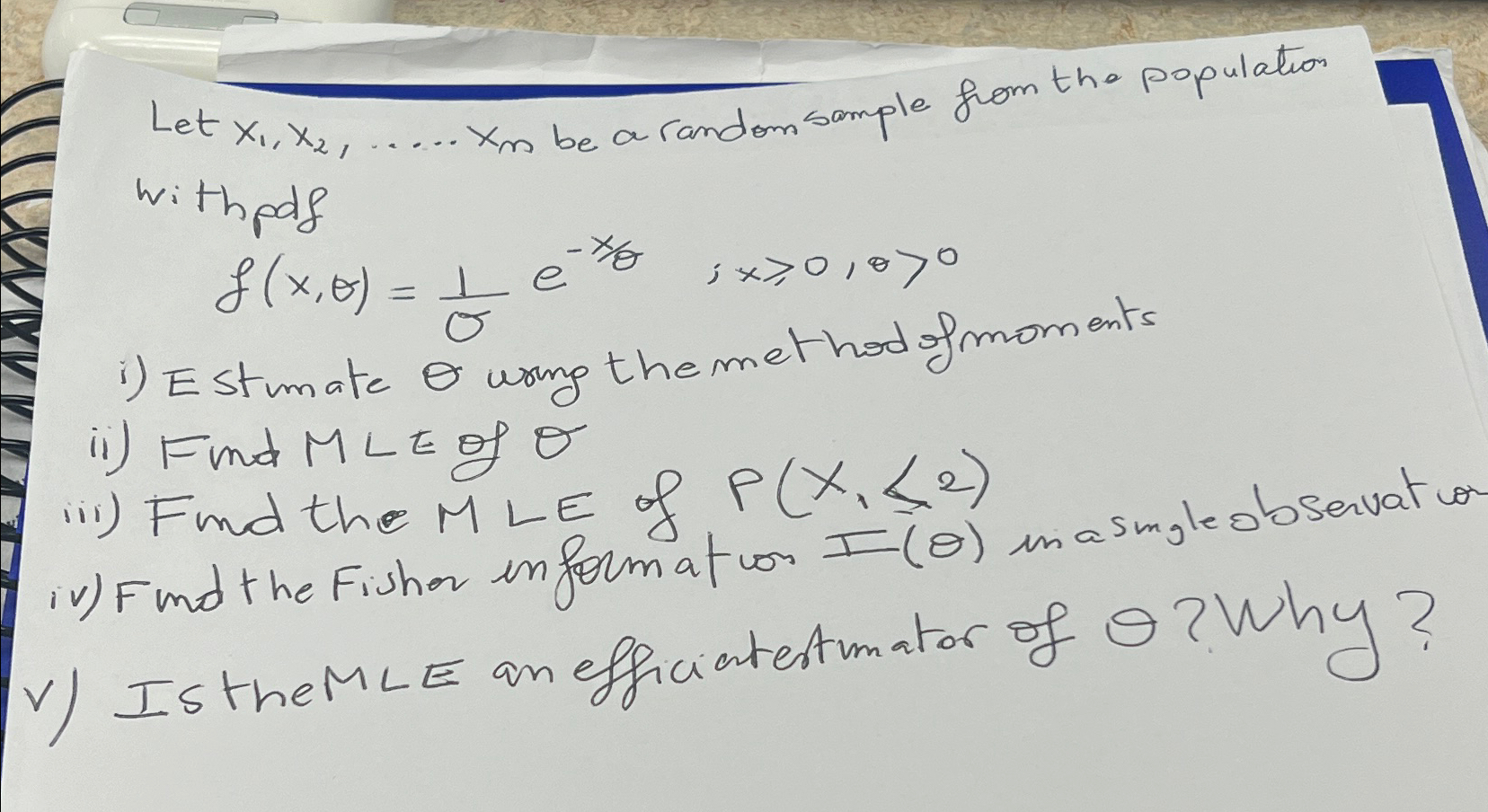 Solved Let x1,x2,dots.xm ﻿be a random sample from the | Chegg.com