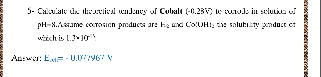 5- ﻿Calculate the theoretical tendency of Cobalt | Chegg.com