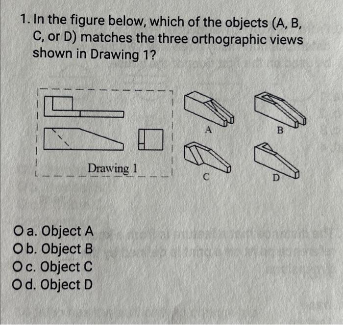 Solved 1. In the figure below, which of the objects (A, B, | Chegg.com