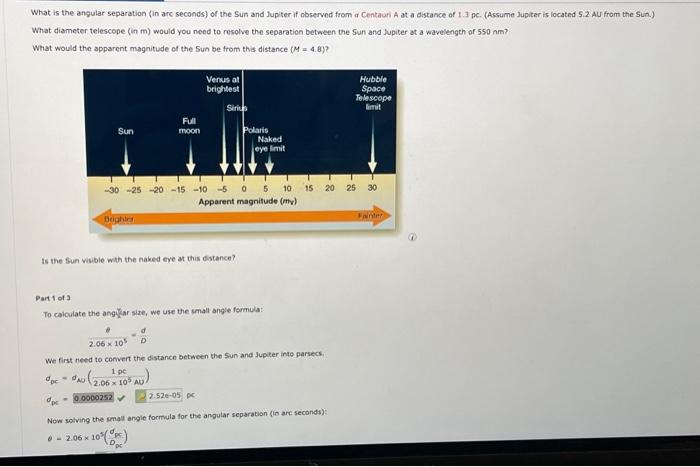 Solved What is the angular separation (in arc seconds) of | Chegg.com