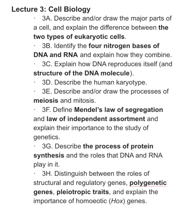 Solved Lecture 3: Cell Biology • 3A. Describe and/or draw | Chegg.com