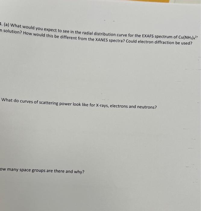 Solved 7. (a) What would you expect to see in the radial | Chegg.com