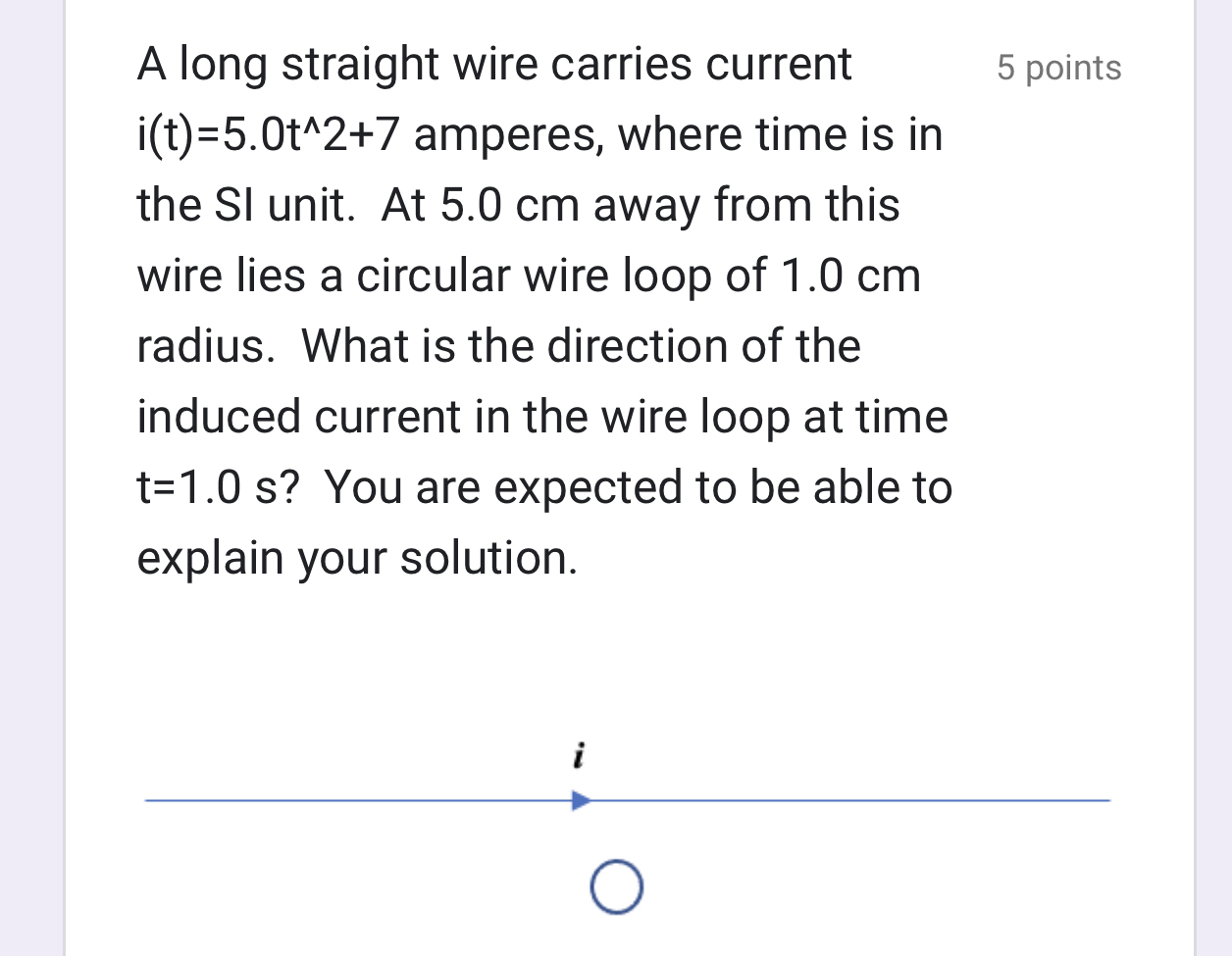 Solved A long straight wire carries current5 | Chegg.com