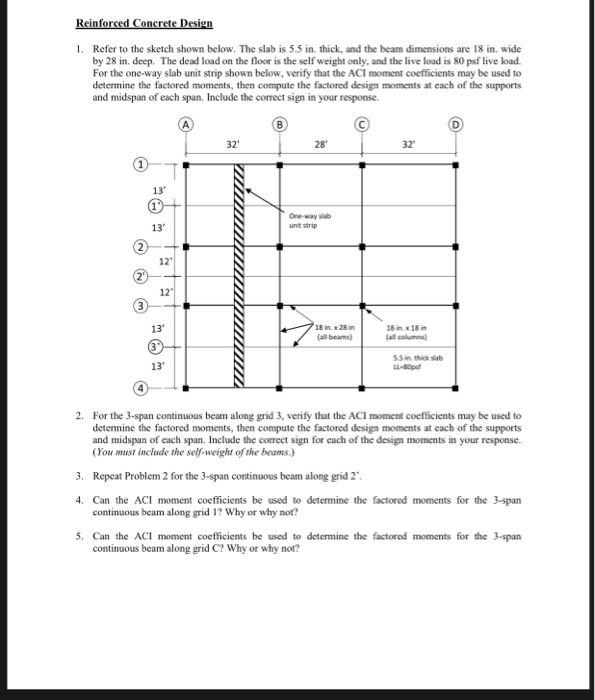 Reinforced Concrete Design 1. Refer to the sketch | Chegg.com