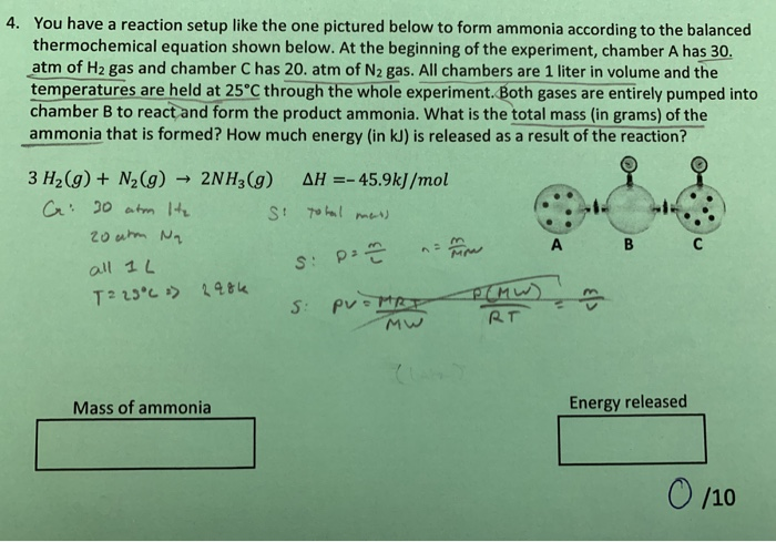 Solved 4. You have a reaction setup like the one pictured | Chegg.com