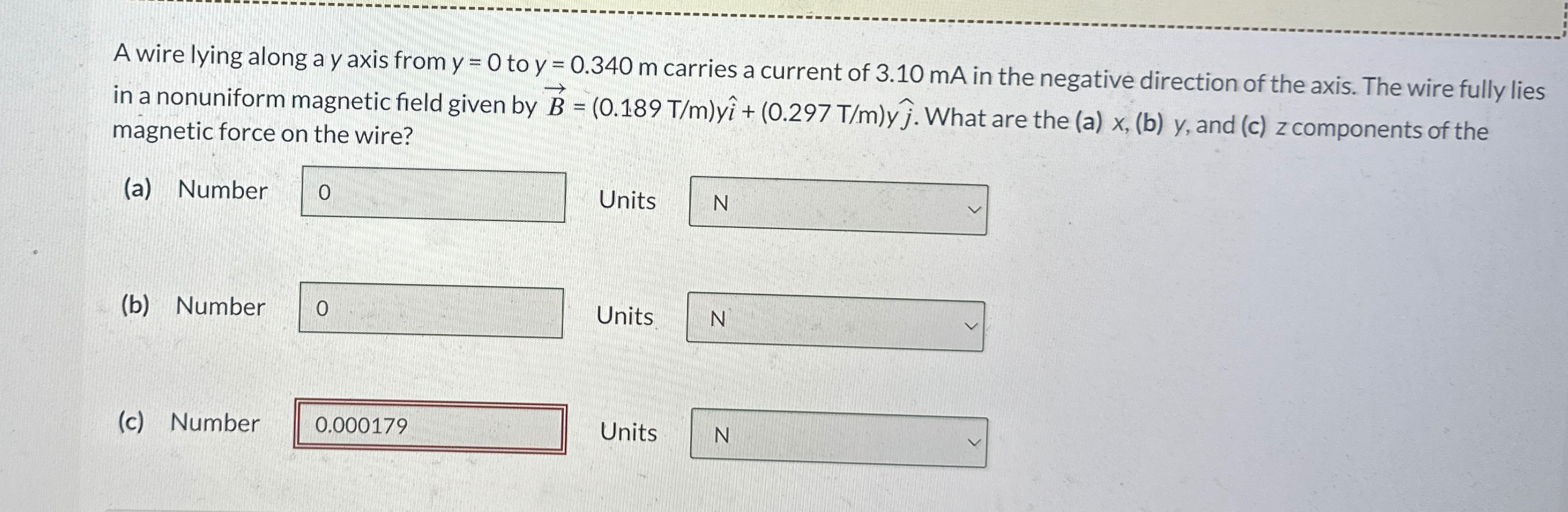 Solved A wire lying along a y ﻿axis from y=0 ﻿to y=0.340m | Chegg.com