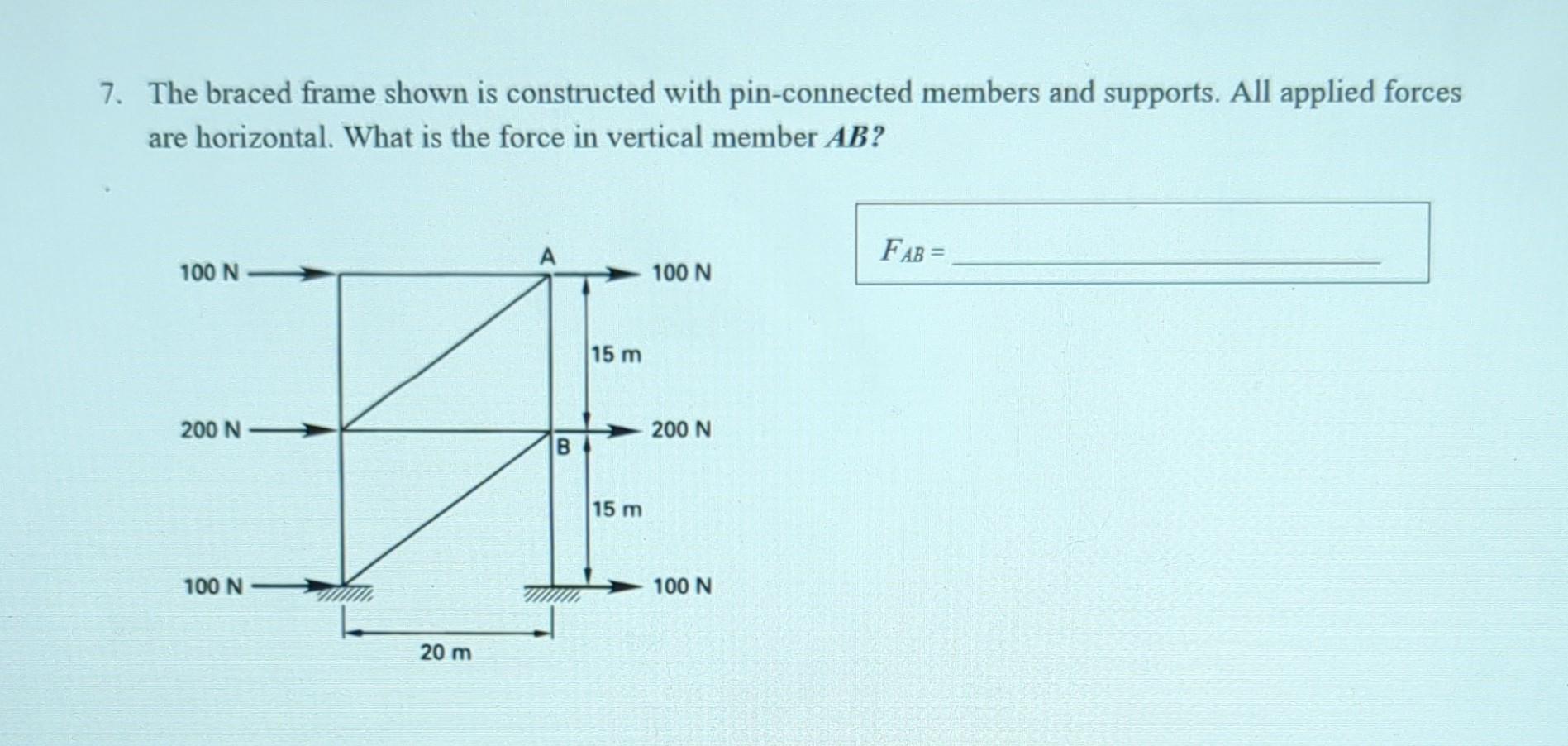 Solved The braced frame shown is constructed with | Chegg.com