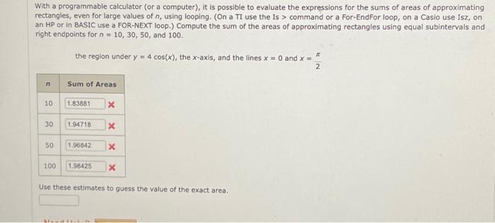 With a programmable calculator (or a computer), it is | Chegg.com