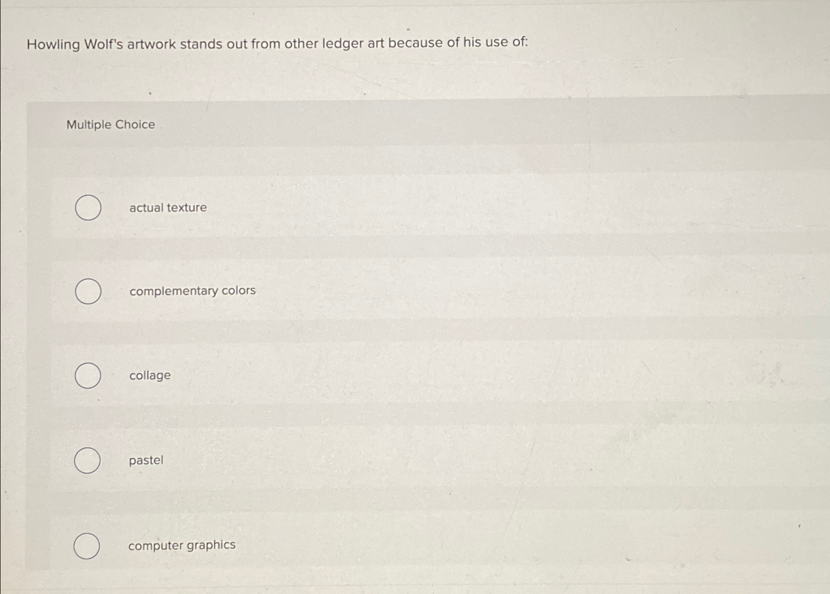 Solved Howling Wolf's artwork stands out from other ledger | Chegg.com