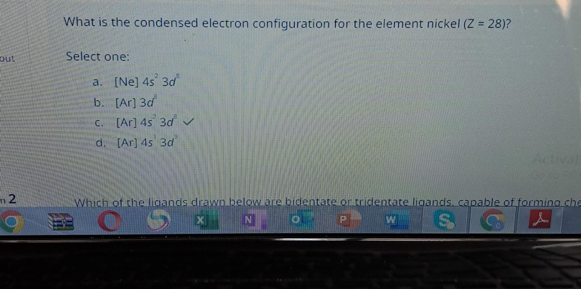 Solved What is the condensed electron configuration for the | Chegg.com
