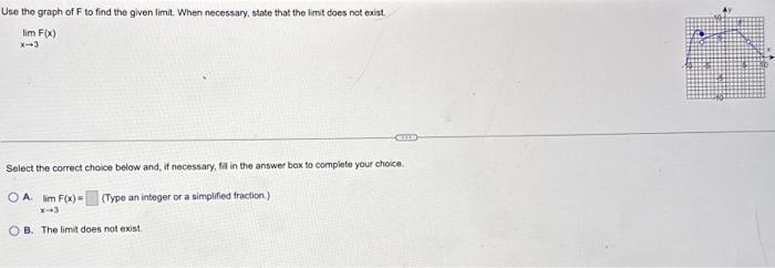 Solved Use the graph of F to find the given limit. When | Chegg.com