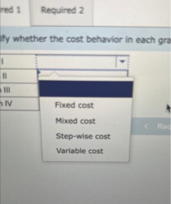 Solved 1. Identify whether the cost behavior in each graph | Chegg.com