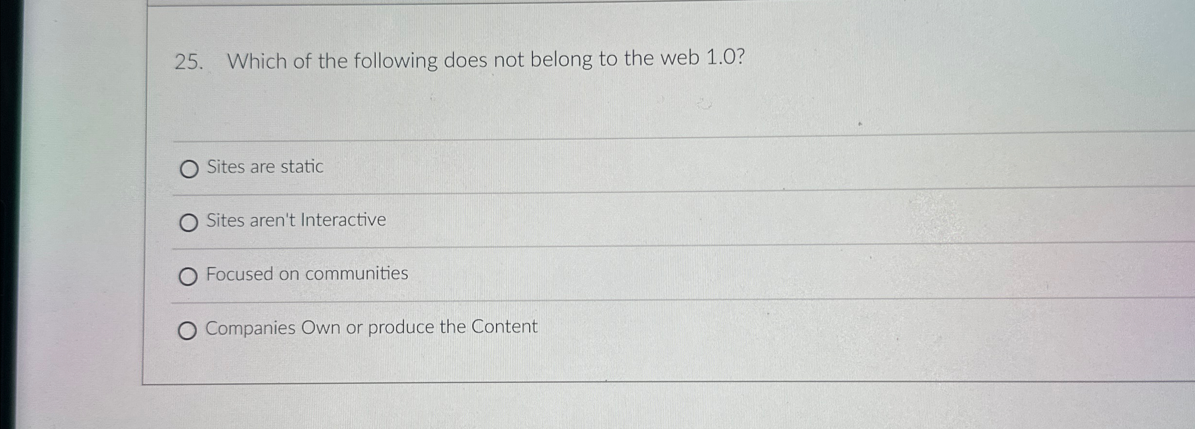 Solved Which of the following does not belong to the web | Chegg.com