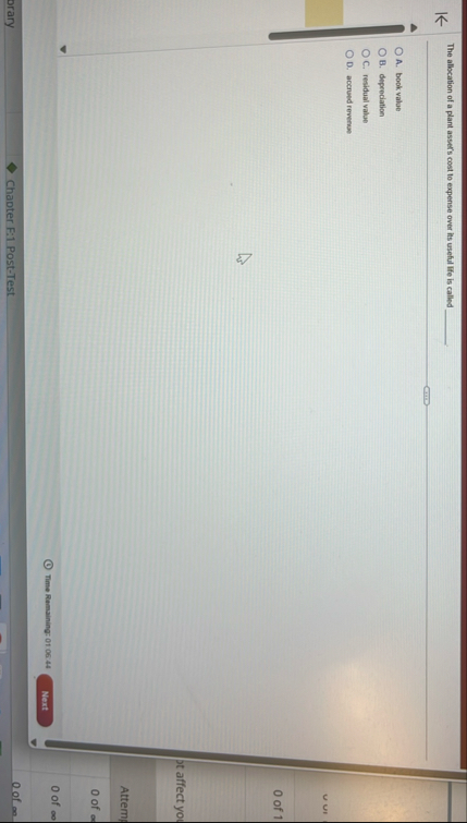 Solved The allocation of a plant asser's cost to expense | Chegg.com
