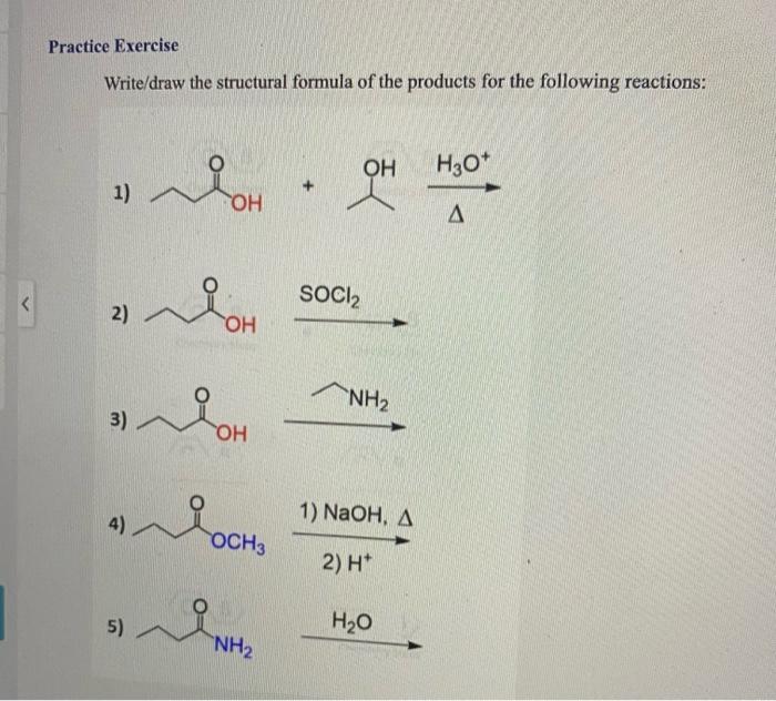 Solved Write/draw the structural formula of the products for | Chegg.com
