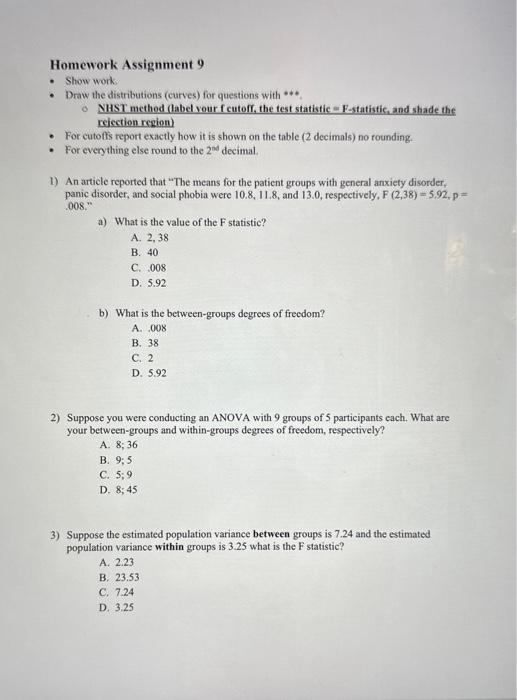 Solved Homework Assignment 9 - Show work - Draw the | Chegg.com