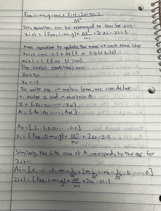 Solved A rocket initially in freefall produces thrust | Chegg.com