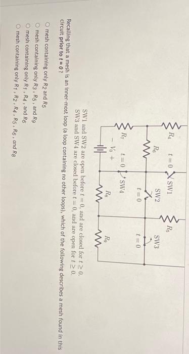 Solved Given the circuit below: SW1 and SW2 are open before | Chegg.com