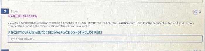 Solved 3 1 point PRACTICE QUESTION A 12.61 g sample of an | Chegg.com