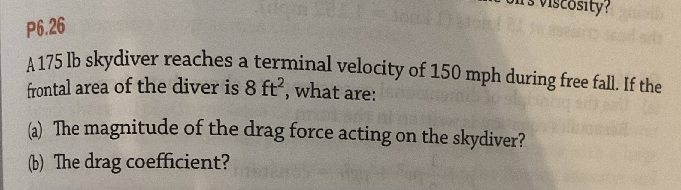 Solved P6. 26A 175lb ﻿skydiver reaches a terminal velocity | Chegg.com