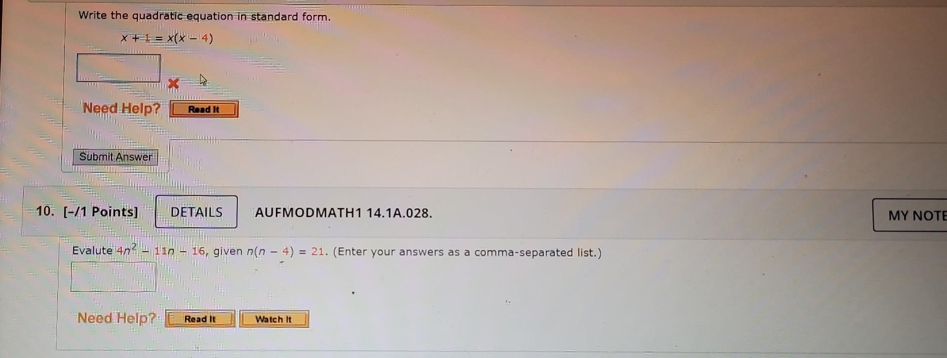 Solved Write the quadratic-equation in standard form. | Chegg.com