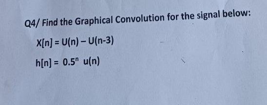 Solved Q4/ Find the Graphical Convolution for the signal | Chegg.com
