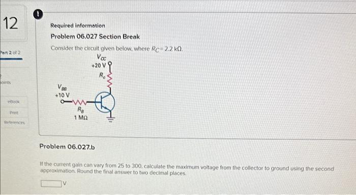 Solved Required information Problem 06.027 Section Break | Chegg.com