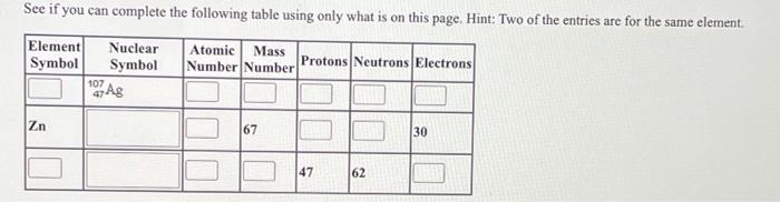 Solved See if you can complete the following table using | Chegg.com