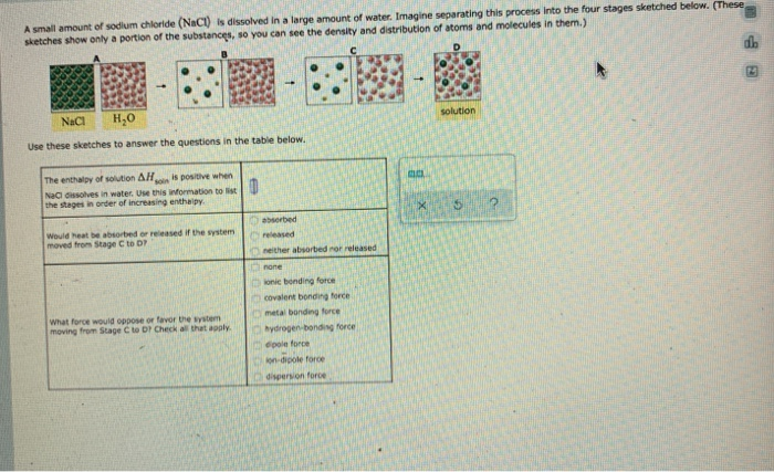 Solved A small amount of sodium chloride (NaCl) is dissolved | Chegg.com