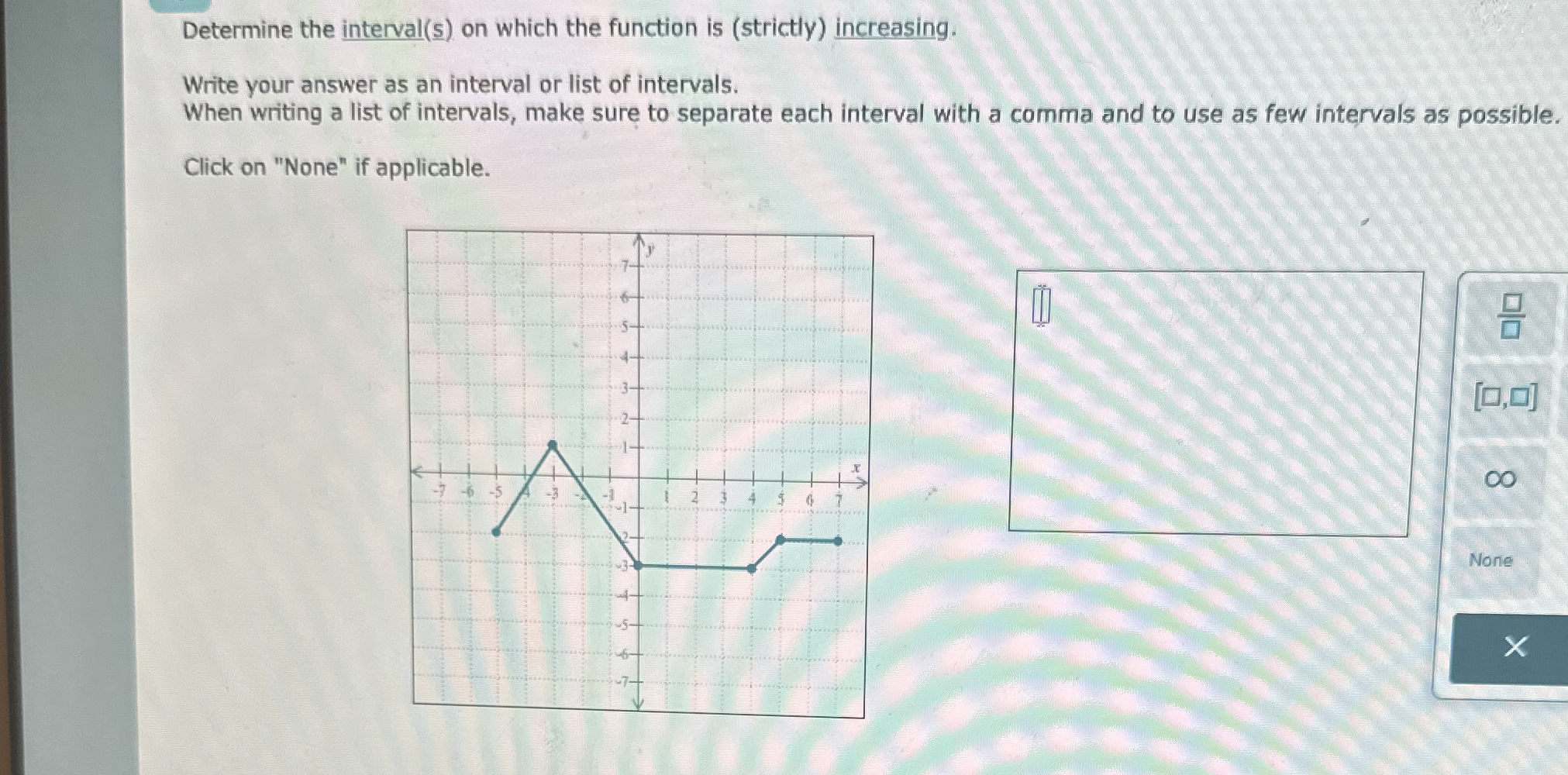Solved Determine the interval(s) ﻿on which the function is | Chegg.com