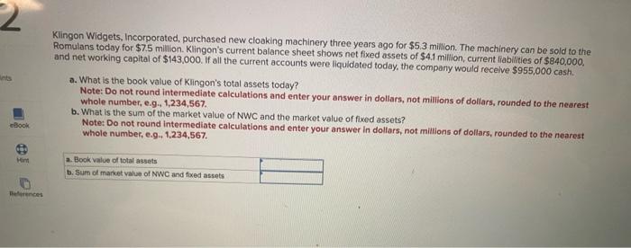 Solved Klingon Widgets, Incorporated, purchased new cloaking | Chegg.com
