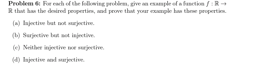 Solved Problem 6: For each of the following problem, give an | Chegg.com