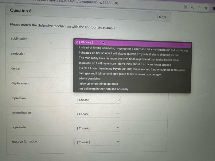 Solved Please match the defensive mechanism with the | Chegg.com